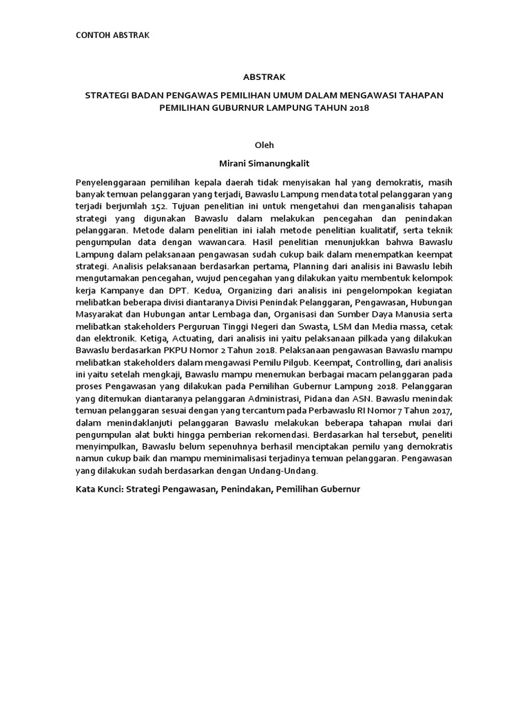 Contoh Abstrak Umum | PDF