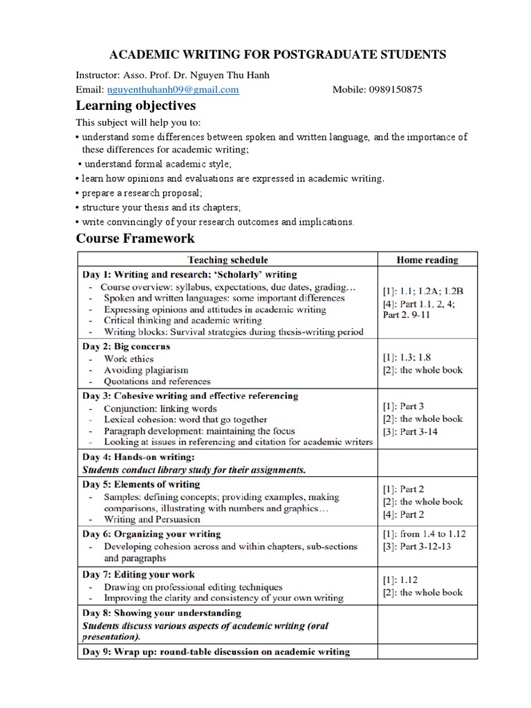 Academic Writing For Postgraduate Students | PDF