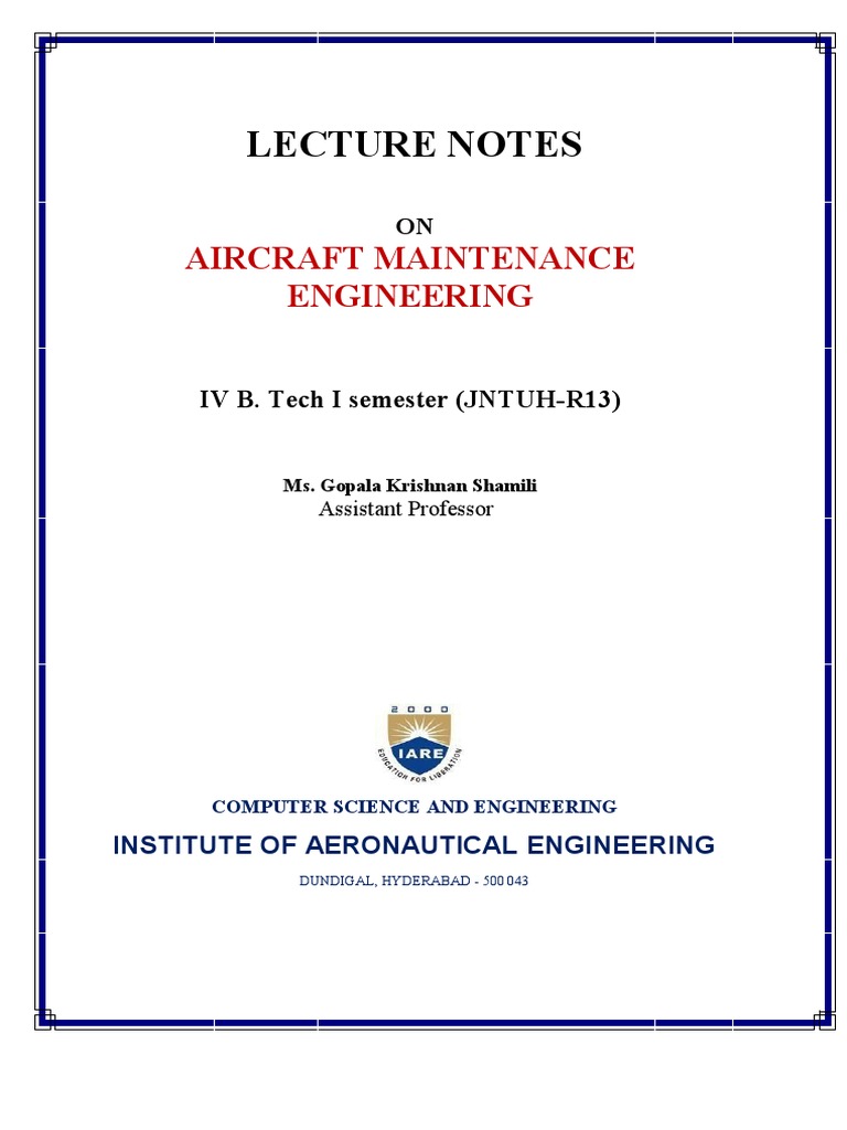 Ame LN | PDF | Reliability Engineering | Aviation