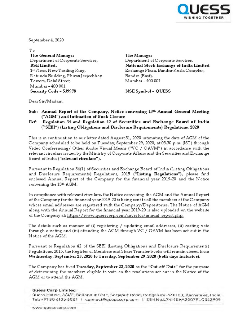 Quess Corp-2019-2020 | PDF | Financial Statement | Employment