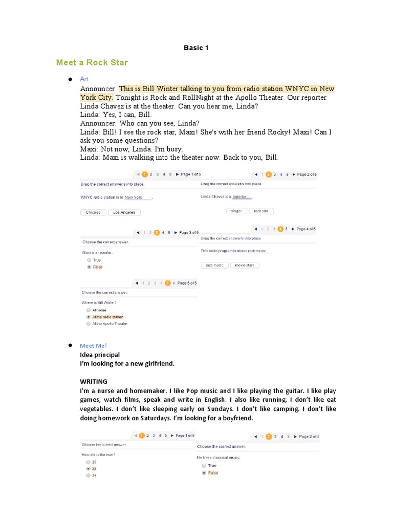 Basic 1 - Respuestas A Examenes | PDF | Cuisine | Food And Drink
