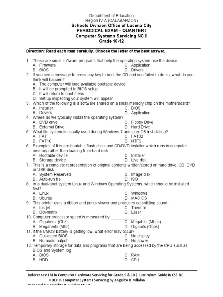 Computer Servicing System Pdf Booting Installation Computer Programs