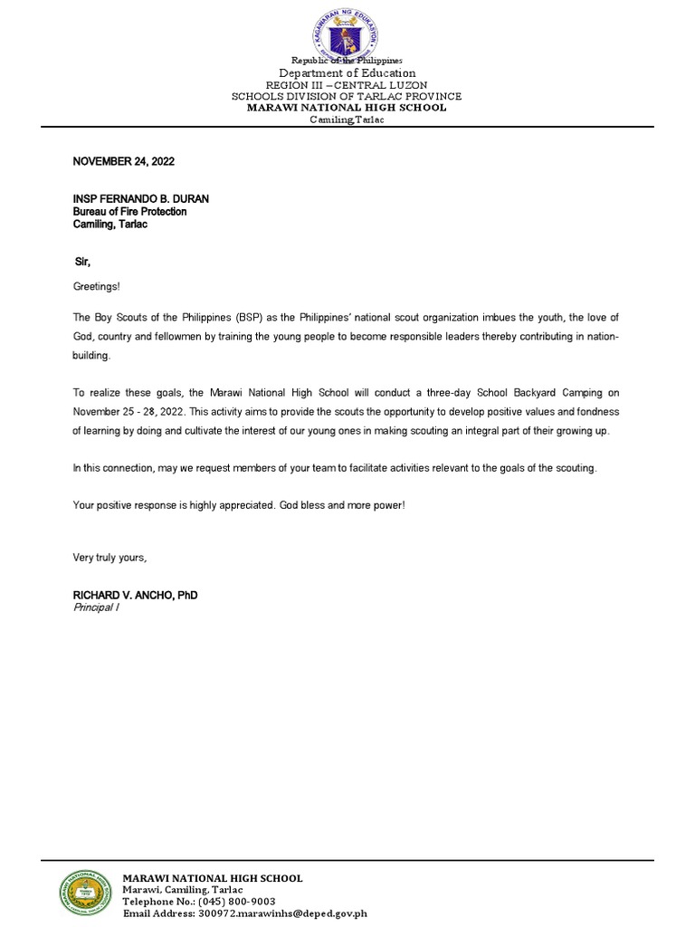 LETTER BSPdocx | PDF