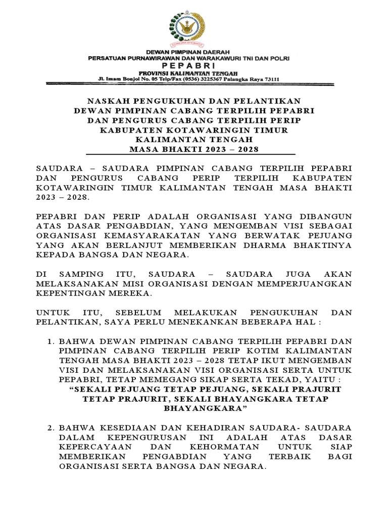 Naskah Pengukuhan | PDF