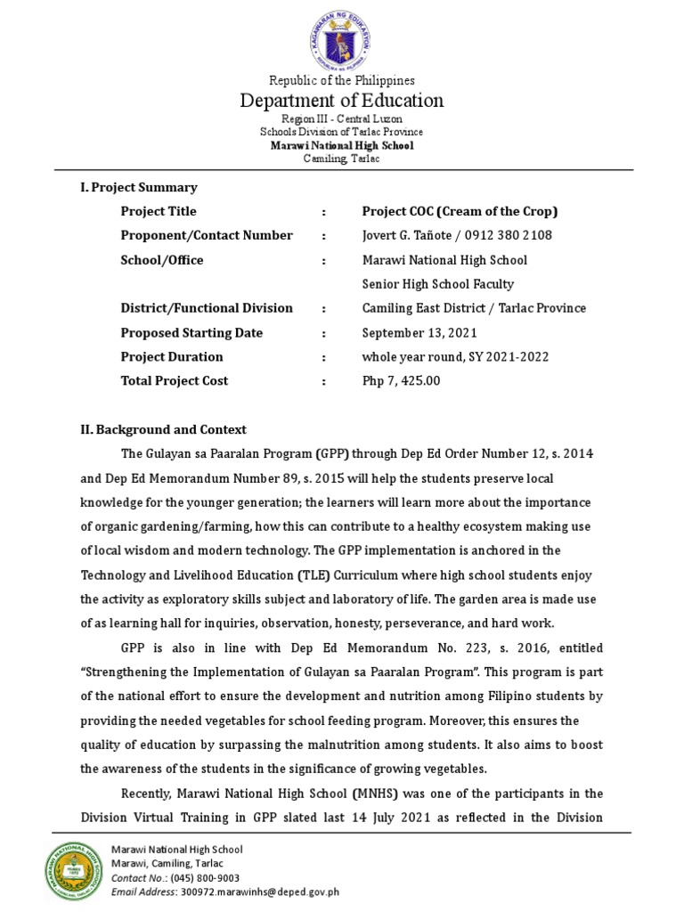 Project COC v2 | PDF | Agriculture