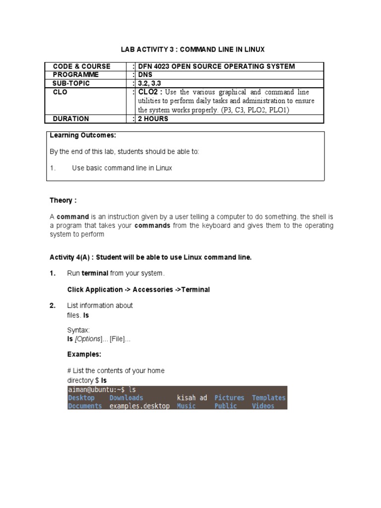 Linux Command Line Basics Guide | PDF | Directory (Computing) | Computer File