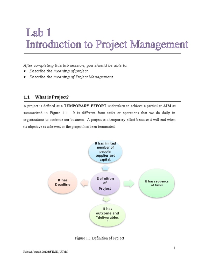 Lab 1-Introduction To Project Management | PDF | Project Management ...