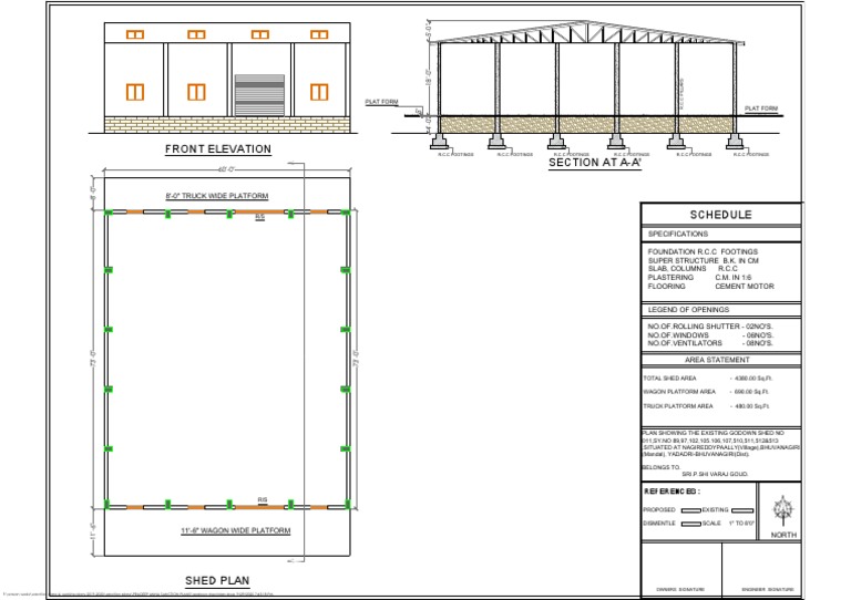 11godown Shed Plan-Model | PDF | Motor Vehicle | Land Vehicles