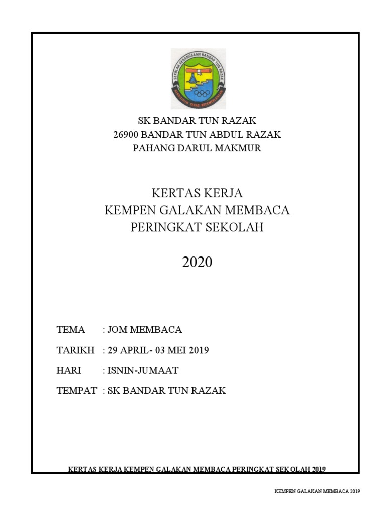 Kertas Kerja Dekad Membaca | PDF