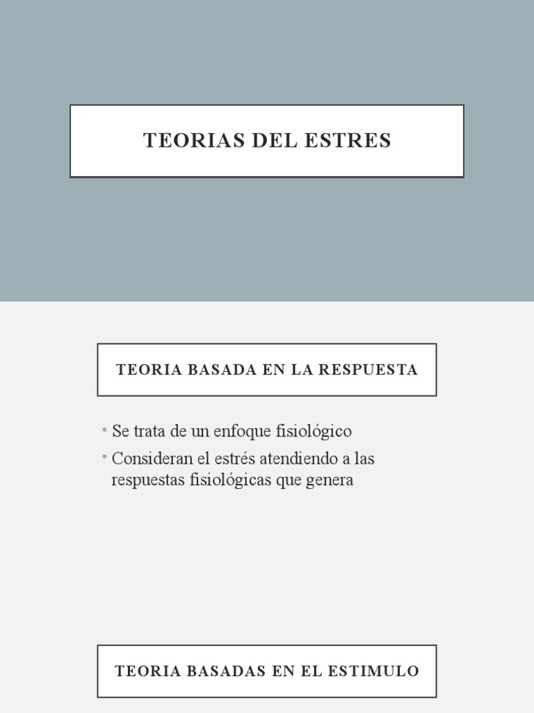 Teorias Del Estres | PDF | Estrés (biología) | Respuesta de lucha o escape