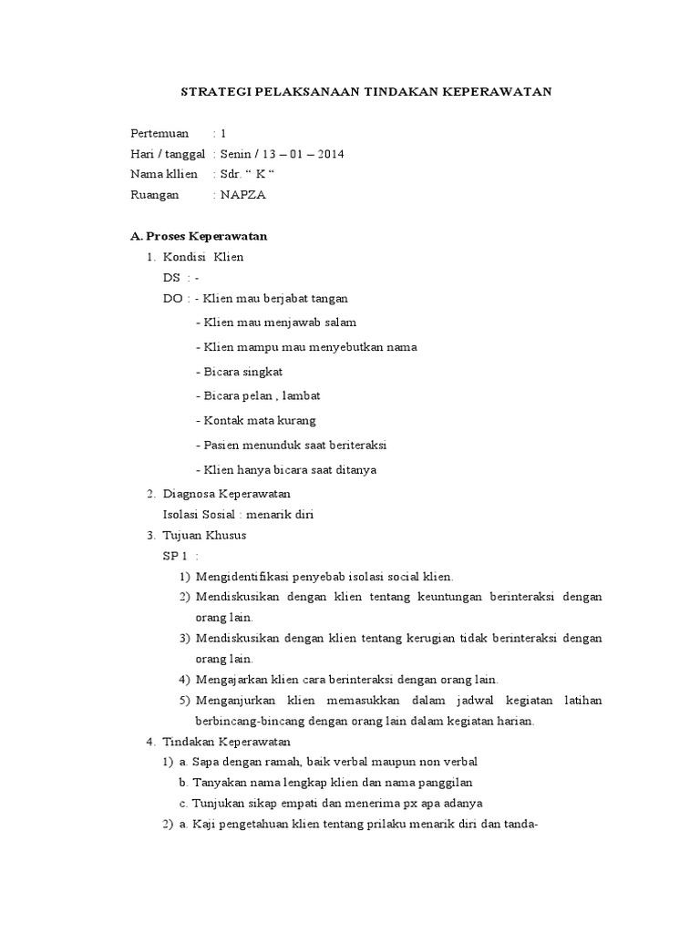 SPTK Isolasi Sosial | PDF