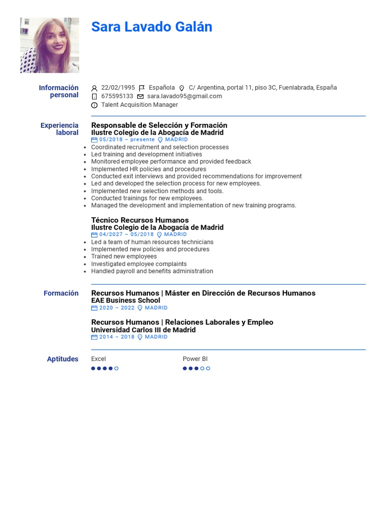 CV Sara Lavado Galán | PDF