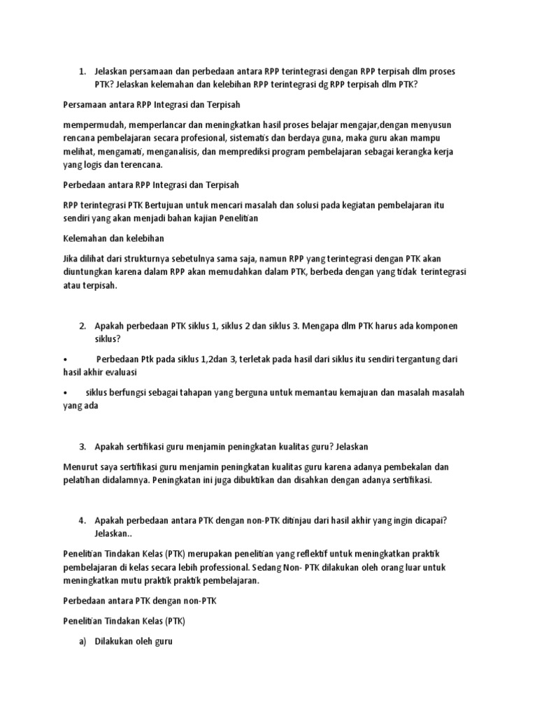 Jelaskan Persamaan Dan Perbedaan Antara RPP Terintegrasi Dengan RPP ...