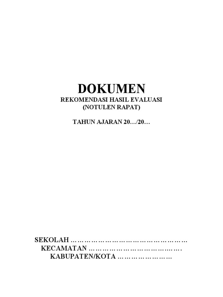 Dokumen Rekomendasi Dari Hasil Evaluasi (Notulen Rapat) | PDF