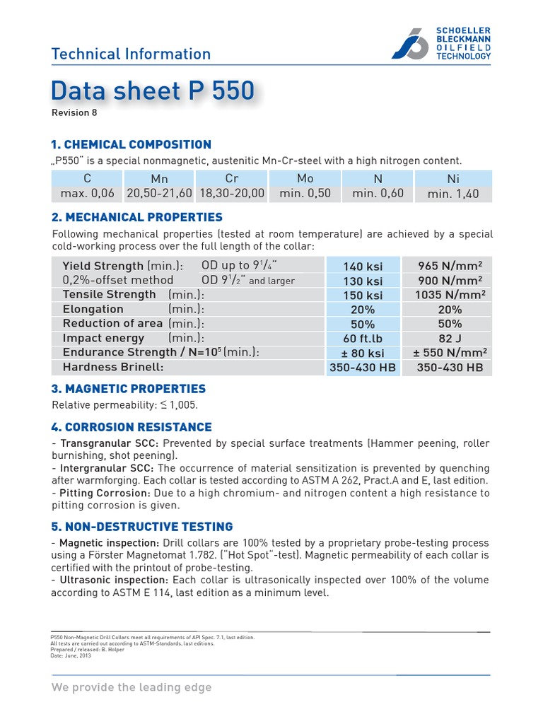 Data Sheet P 550: Technical Information | Download Free PDF | Corrosion ...