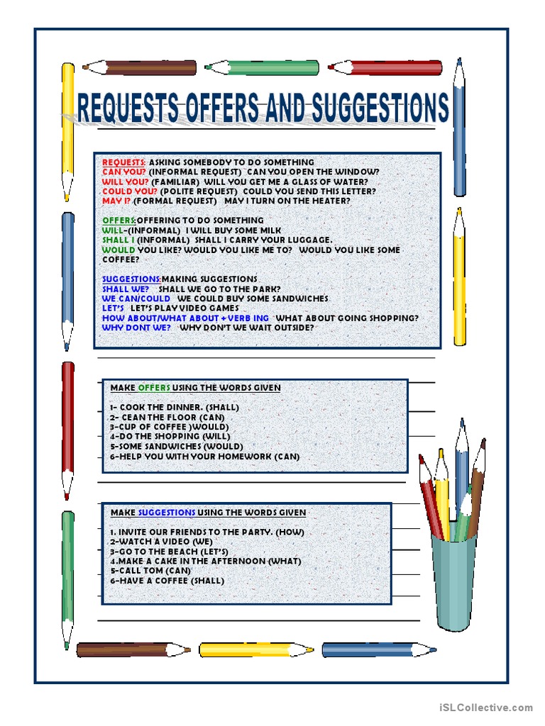 Offers and Requests: A Practical Guide | PDF | Cooking | Food And Drink