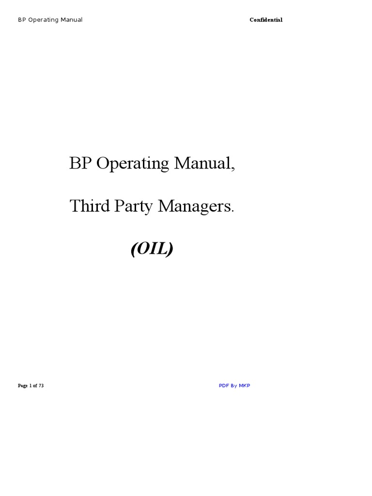BP Operating Manual | PDF | Oil Tanker | Oil Spill