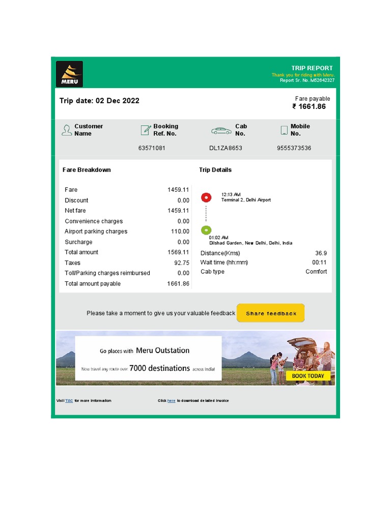 Meru Invoice 63571081 | PDF