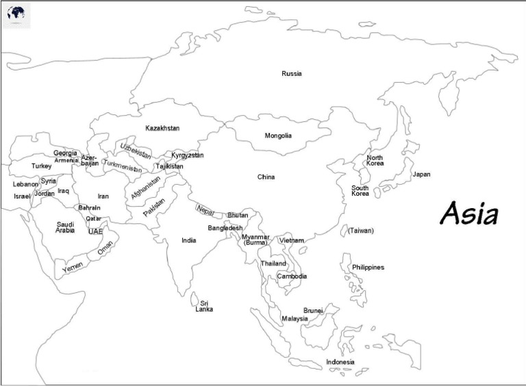 Printable Map of Asia | PDF