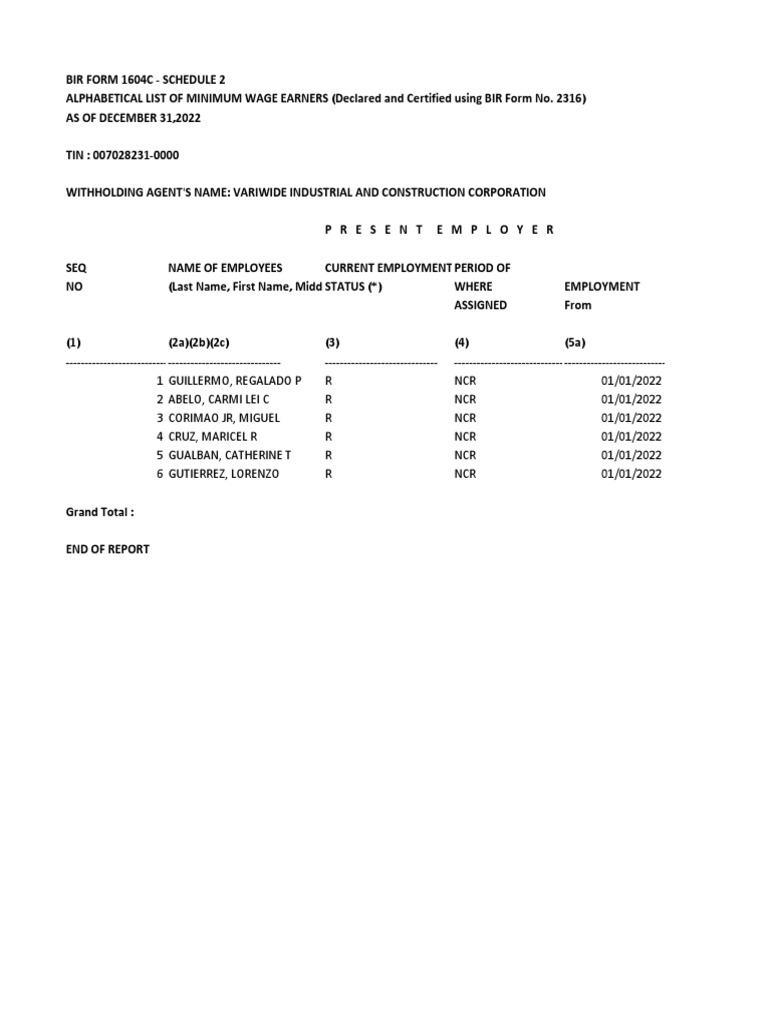 Alphalist 2022 | PDF | Employment | Alternative Minimum Tax