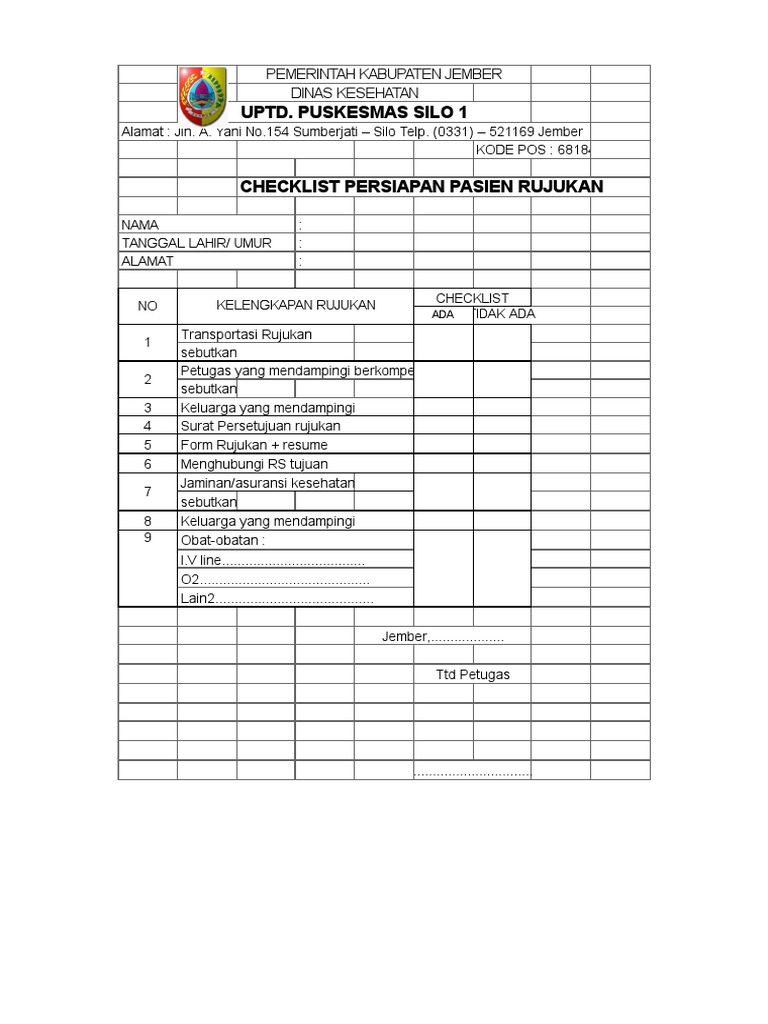 Checklist Per Ruj | PDF