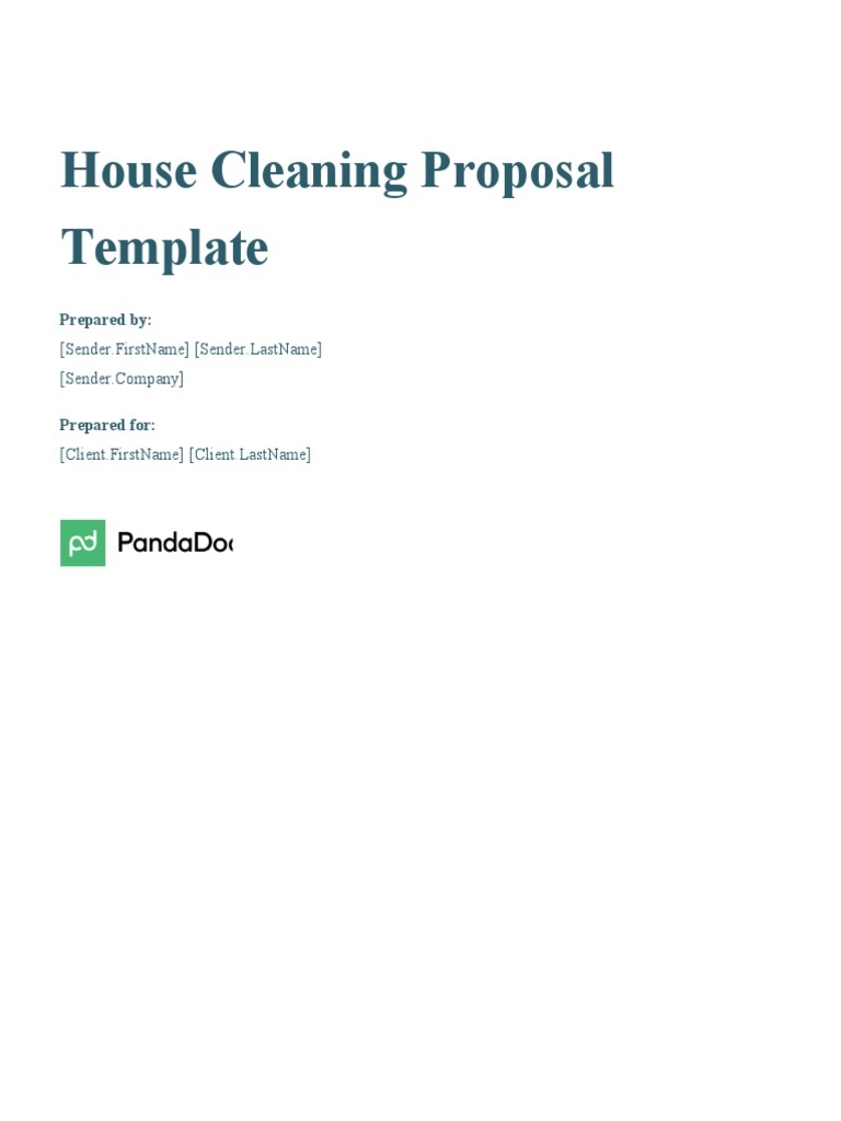 House Cleaning Proposal Template | PDF | Housekeeping | Hygiene