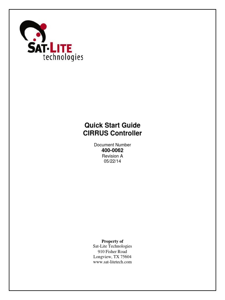 400-0062 Rev A Cirrus Controller Quick Start Guide | PDF | Internet Protocol Suite | Internet ...
