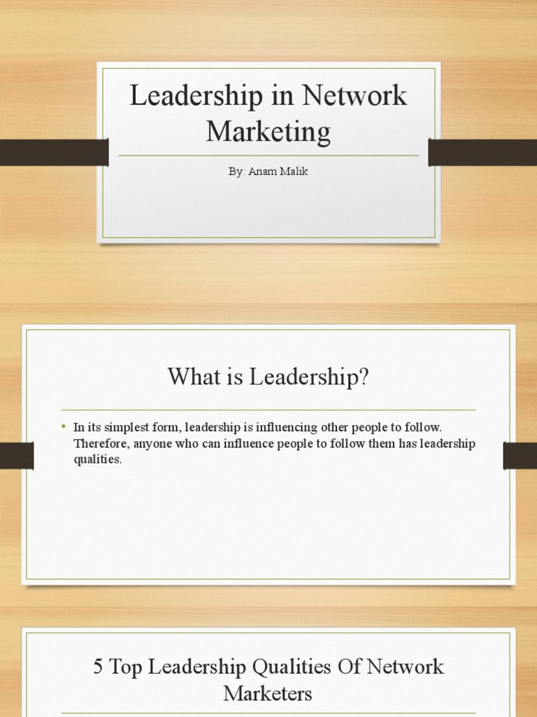 Leadership Qualities in Network Marketing | PDF