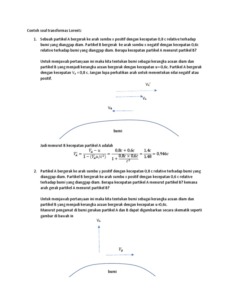 Contoh Transformasi Lorentz | PDF