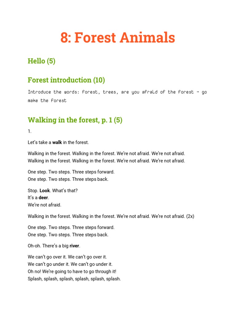 ESL Lesson Plan: Forest Animals | PDF