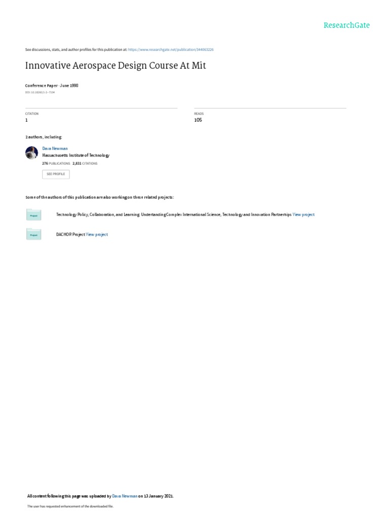 Innovative Aerospace Design Course at Mit | PDF | World Wide Web ...
