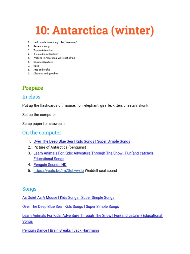 Antarctica Lesson Plans for Kids | PDF | Penguin | Pinniped