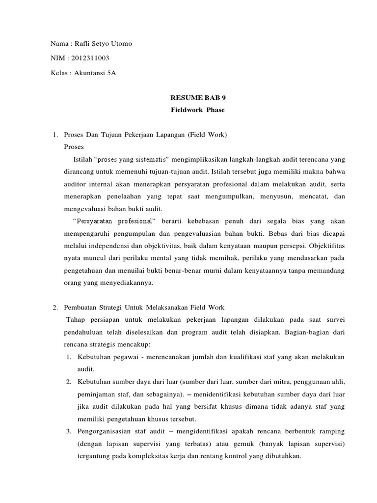 Resume Bab 9 - Rafli Setyo Utomo - 2012311003 | PDF