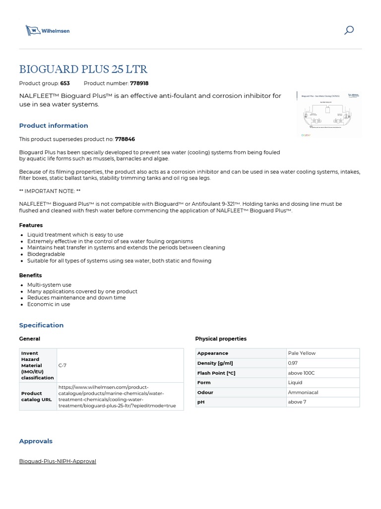 Bioguard Plus 25 LTR | PDF | Water | Sea