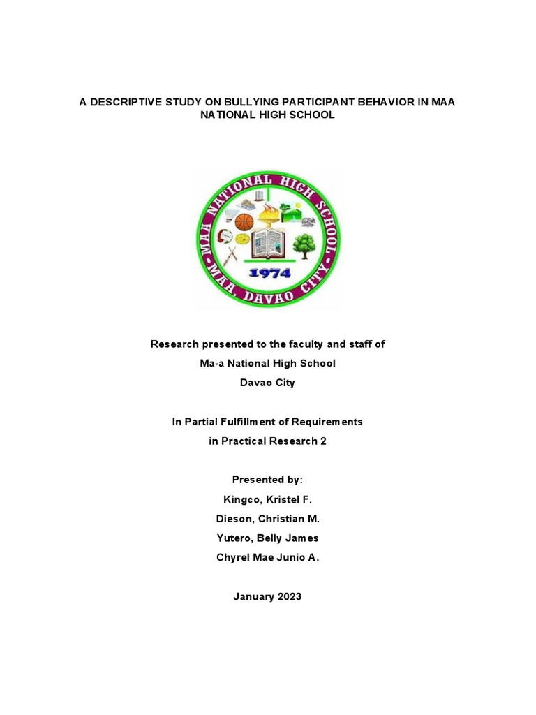 Research Paper Chapter 1 To 4 Final | PDF | Bullying | Statistics Research Paper Chapter 1 To 4 Final | PDF | Bullying | Statistics