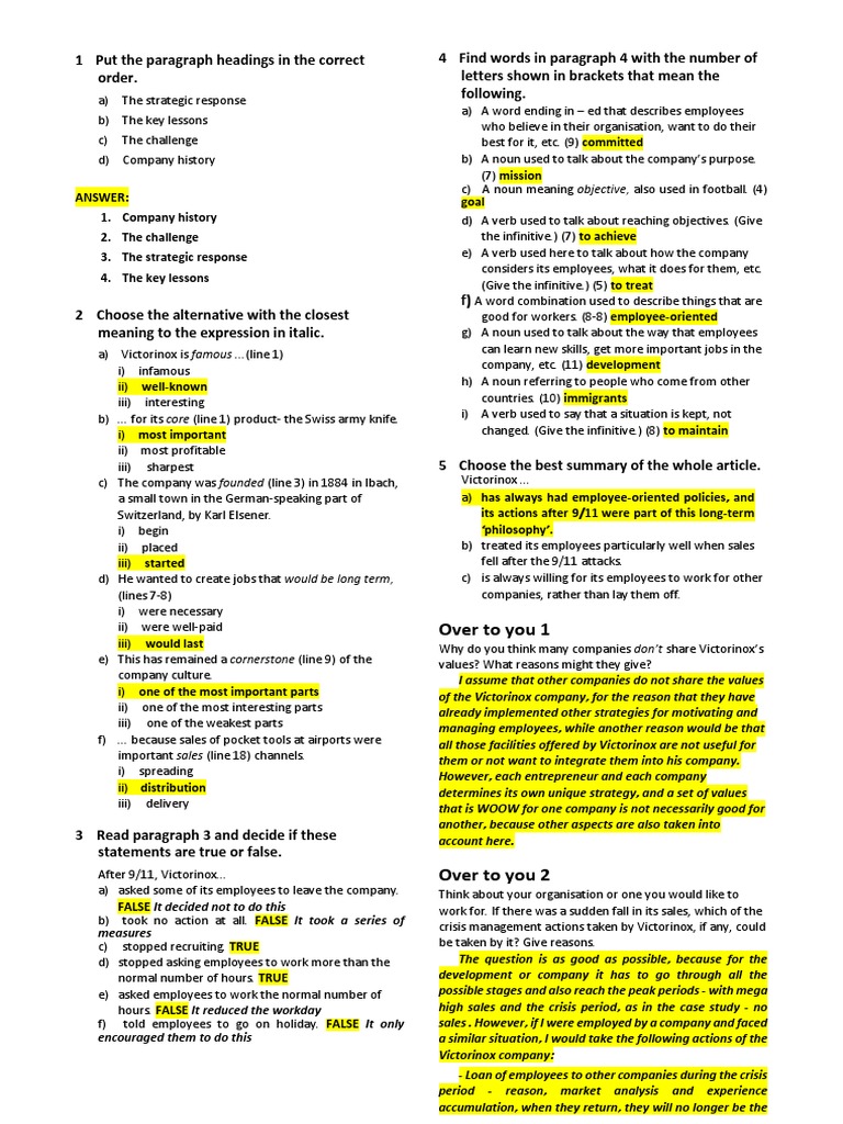 Reading Unit 9 | PDF | Verb | Working Time