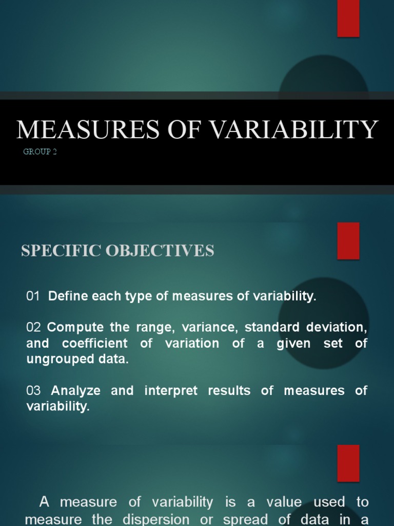 MEASUREs OF VARIABILITY 1 | Download Free PDF | Variance | Coefficient ...