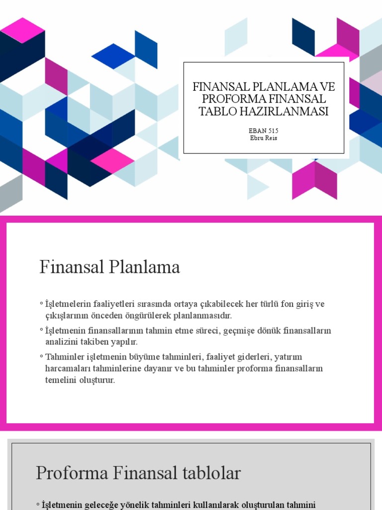 Finansal Projeksiyonlar | PDF