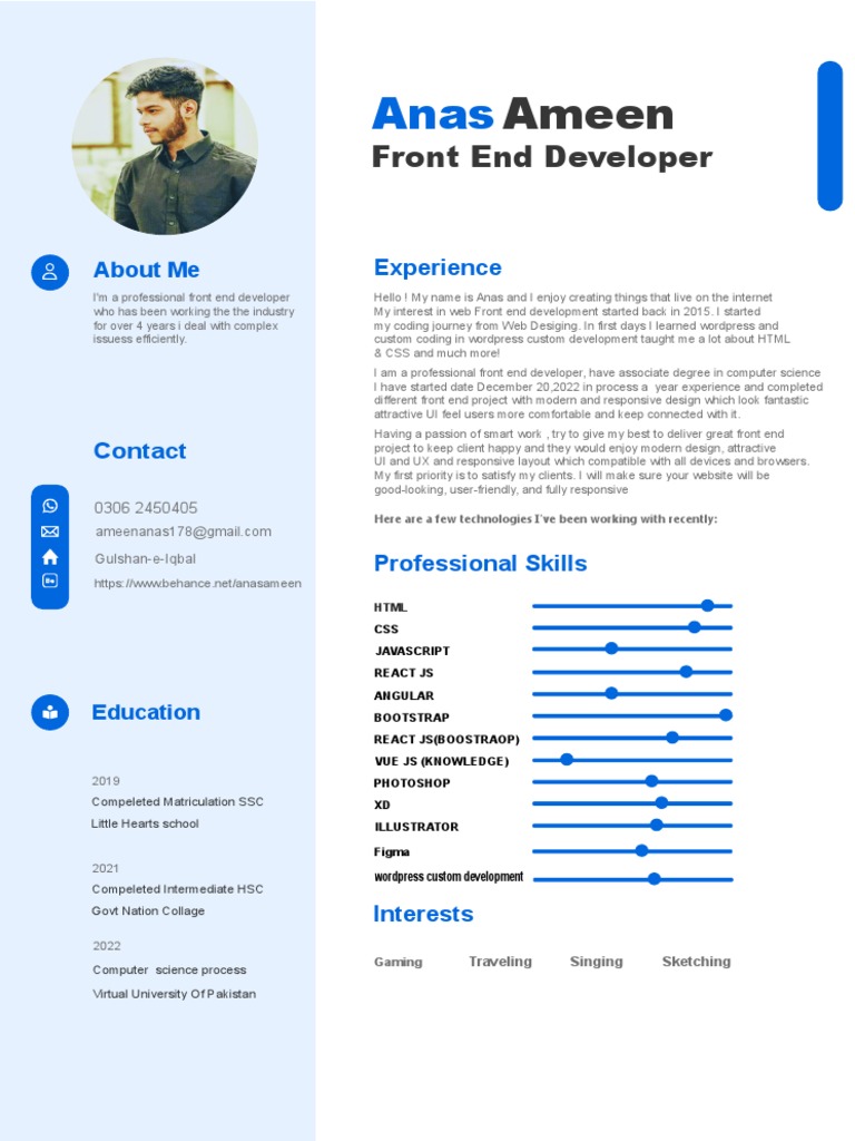 Anas CV Frontend Developer | PDF