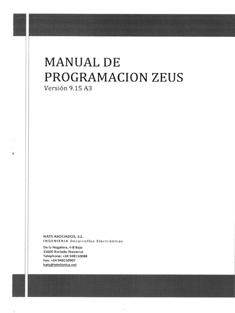 Manual de Programacion Zeus | PDF