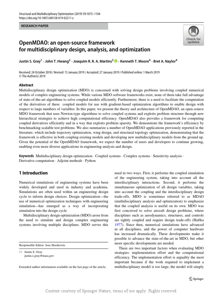 Open Mdao Pdf Derivative Mathematical Optimization