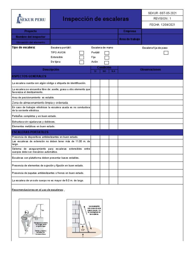 5.-Chek List de Escaleras | PDF | Escalera | Escalera
