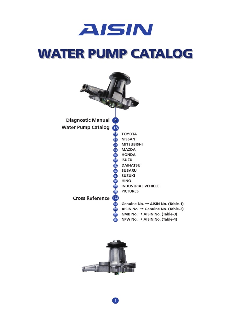 Aisin - Catalogue - Water - Pump - 2014 With Cross Ref. GMB and NPW | PDF | Vehicle Industry ...