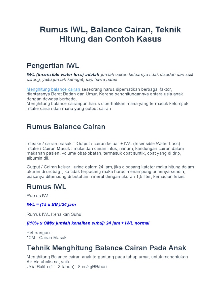MENGHITUNG BALANCE CAIRAN DAN RUMAH SAKIT | PDF