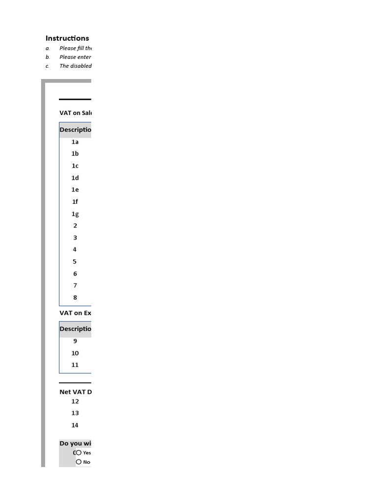 VAT Return Template | PDF | Value Added Tax | Taxes