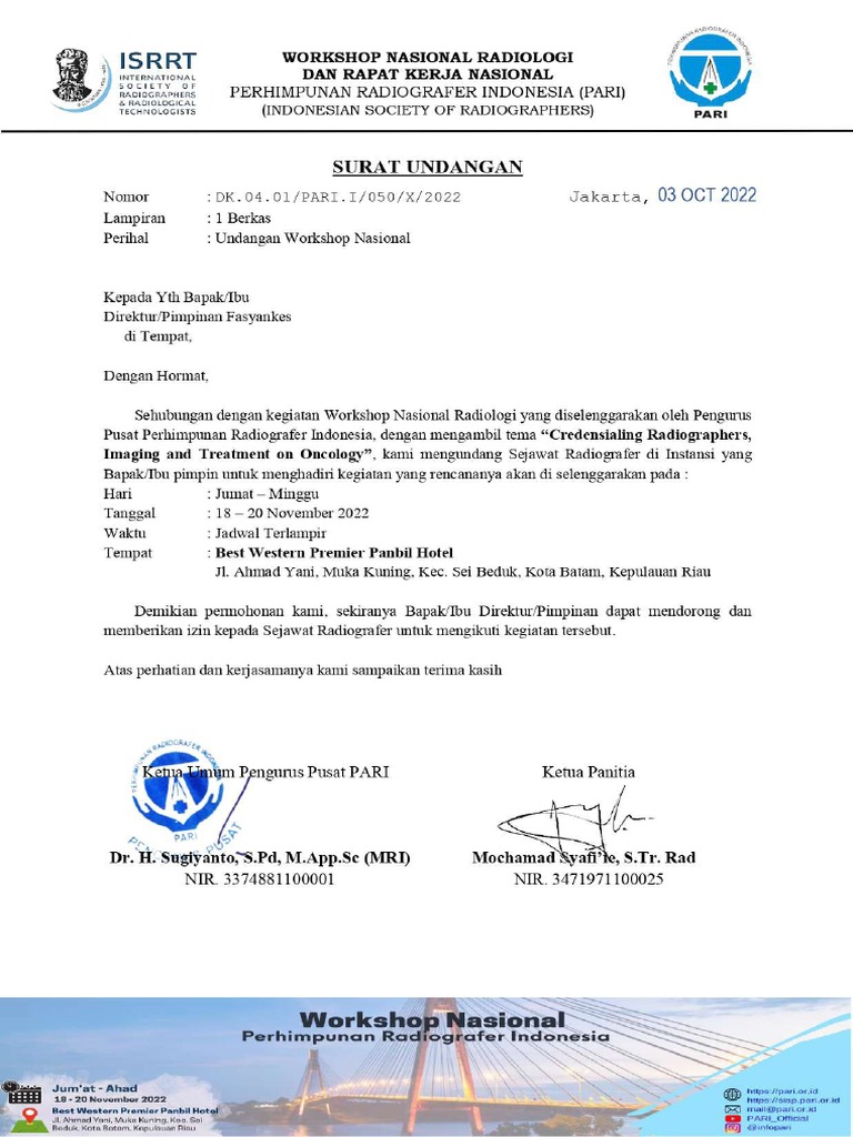 Surat Undangan Peserta Rakernas - Sign | PDF