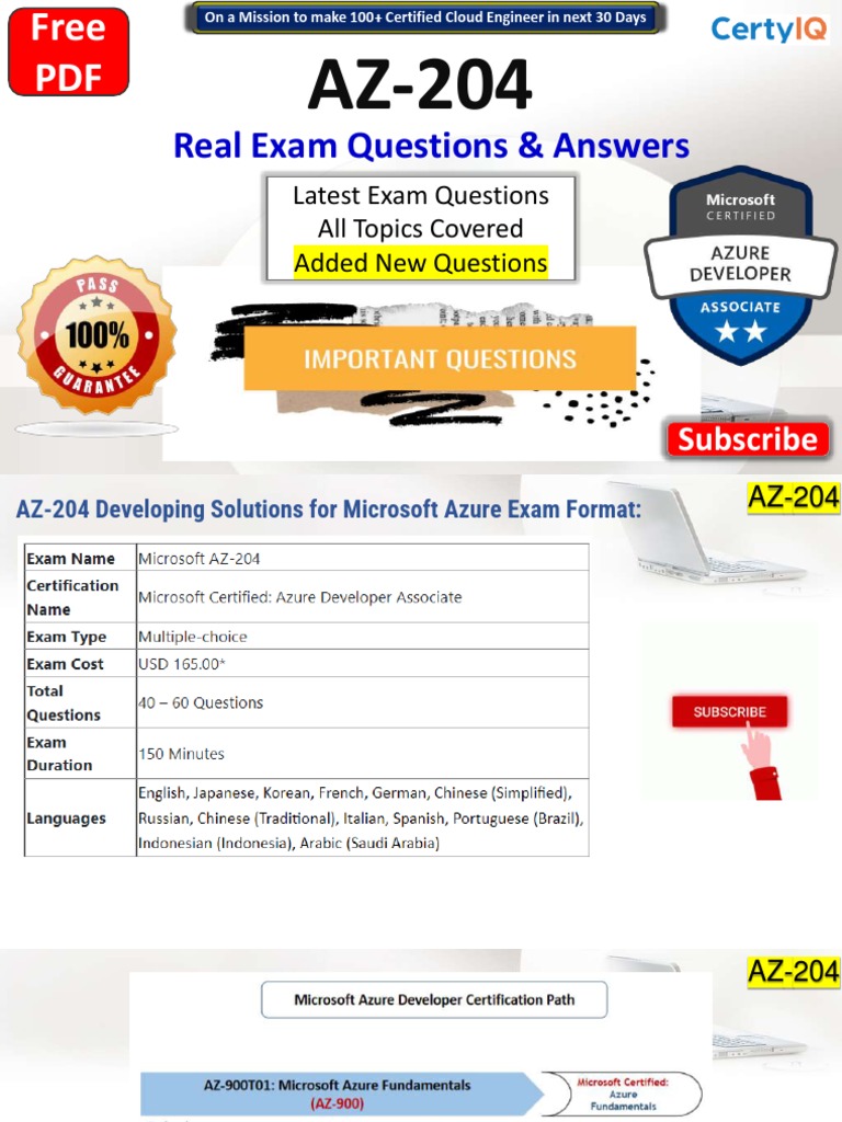 AZ204 Important Que YouTube Free PDF | PDF | Active Directory ...