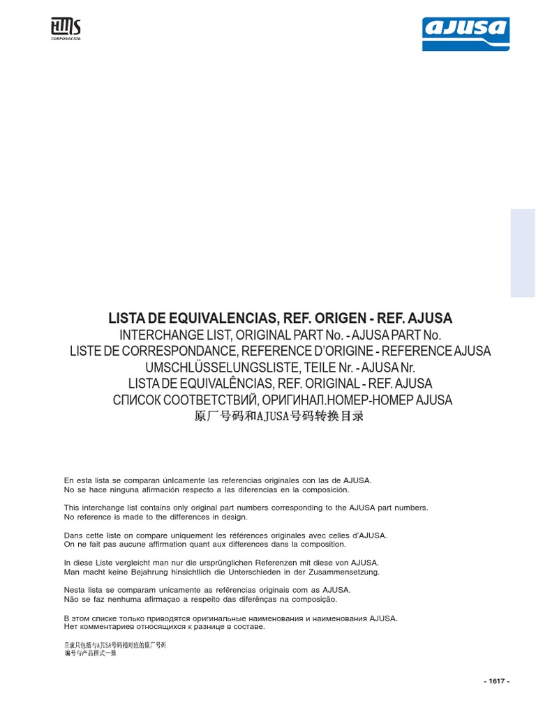 Ref Origen-Ref Ajusa | PDF