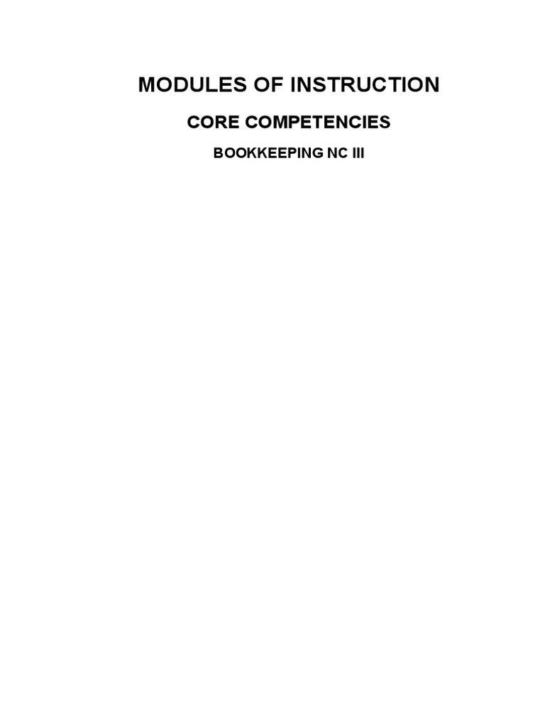 Bookkeeping NC Iii - Core Competencies | PDF | Financial Statement ...