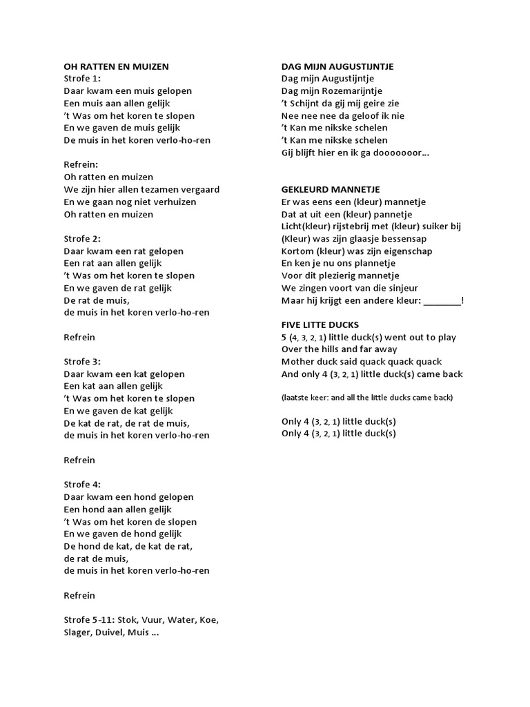 Tekst 4 Liedjes | PDF